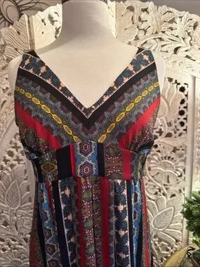 Tahari | Dresses | Tahari Bohemian Tile Stripe Maxi Dress | Poshmark